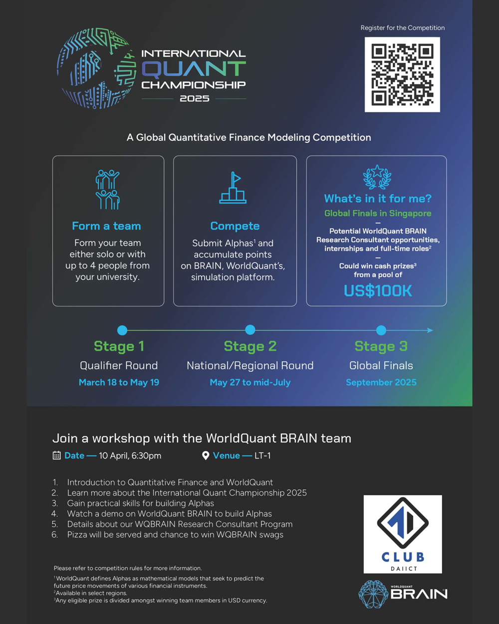 Join us for the WorldQuant BRAIN International Quant Championship 2025 (IQC) Workshop ...